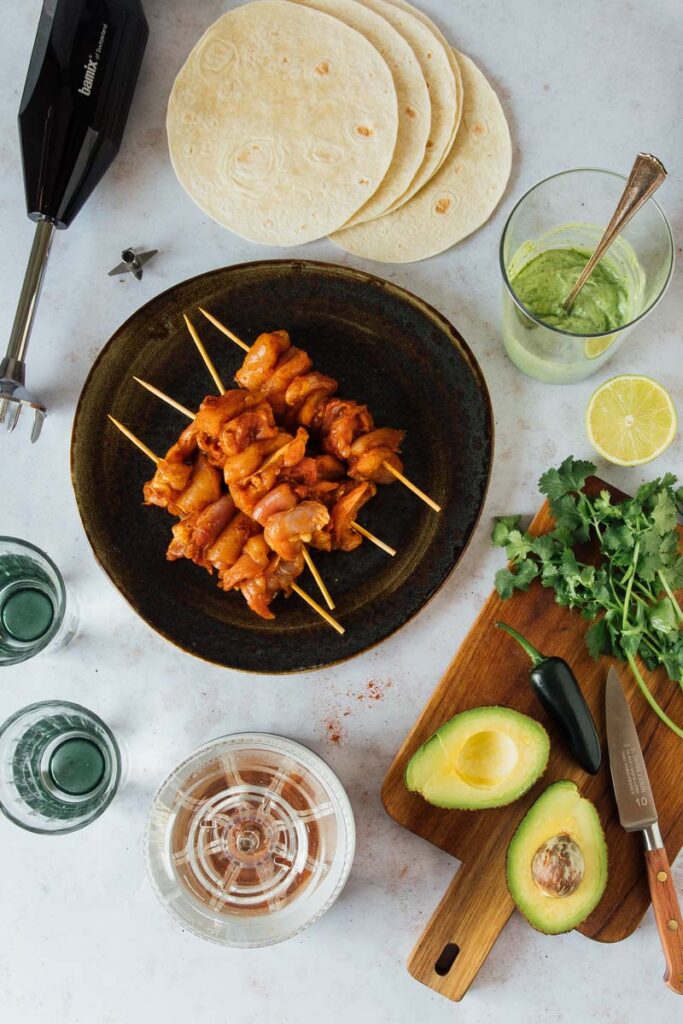 Taco's met gegrilde kip en avocadosaus - Bamix